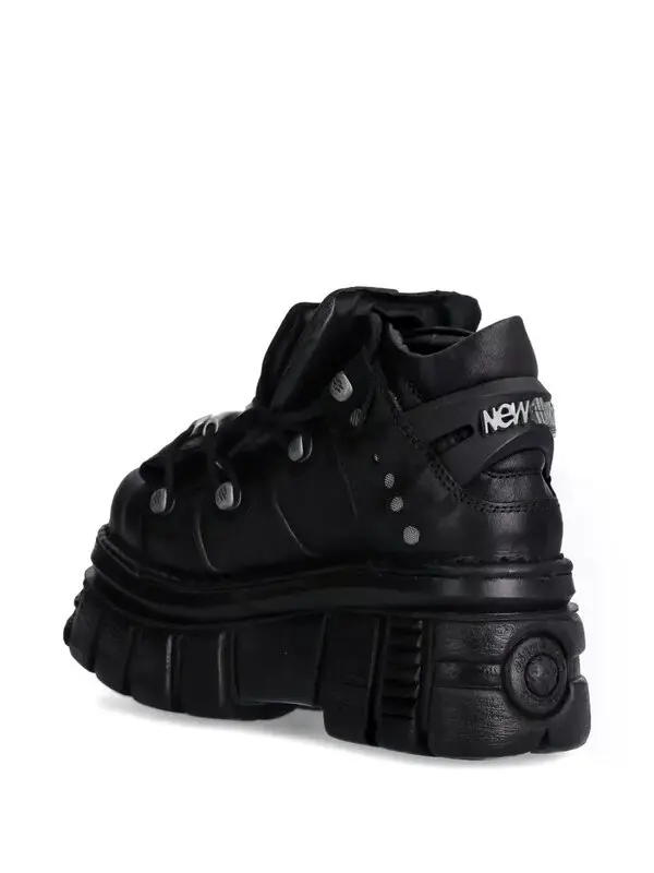 NEW ROCK Leather Studded Platform Lace-up Sneakers