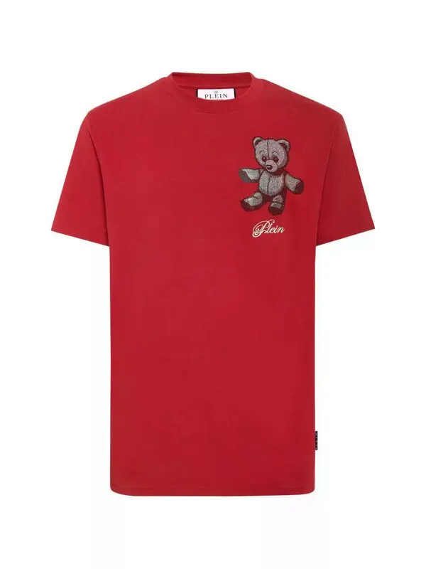 Philipp Plein Teddy Bear Strass T-shirt - Red