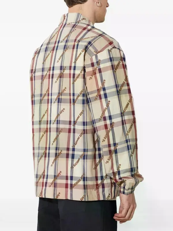 A BATHING APE Plaid Jacket With Logo Plaque