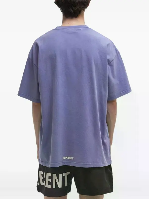 REPRESENT Logo-appliqué T-shirt - Blue