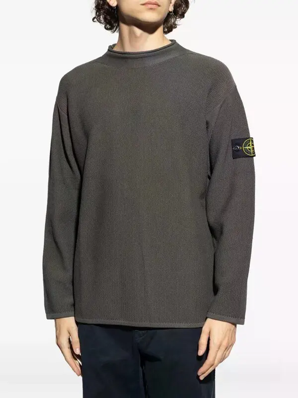 Stone Island Compass Badge Knitted Sweater - Grey
