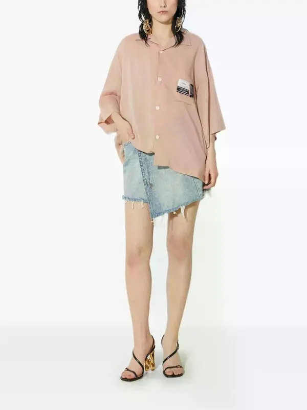 Undercover Three-quarter Sleeve Collared Shirt With Pocket Detail - Pink