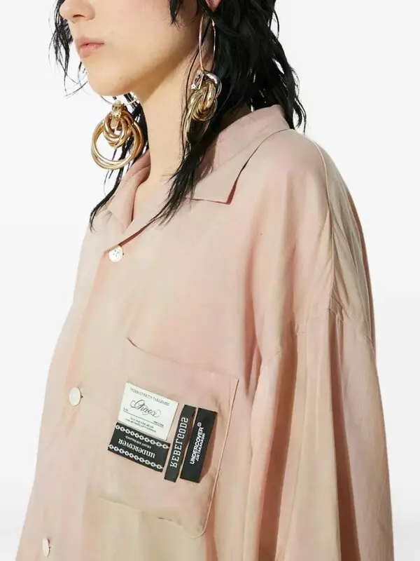 Undercover Three-quarter Sleeve Collared Shirt With Pocket Detail