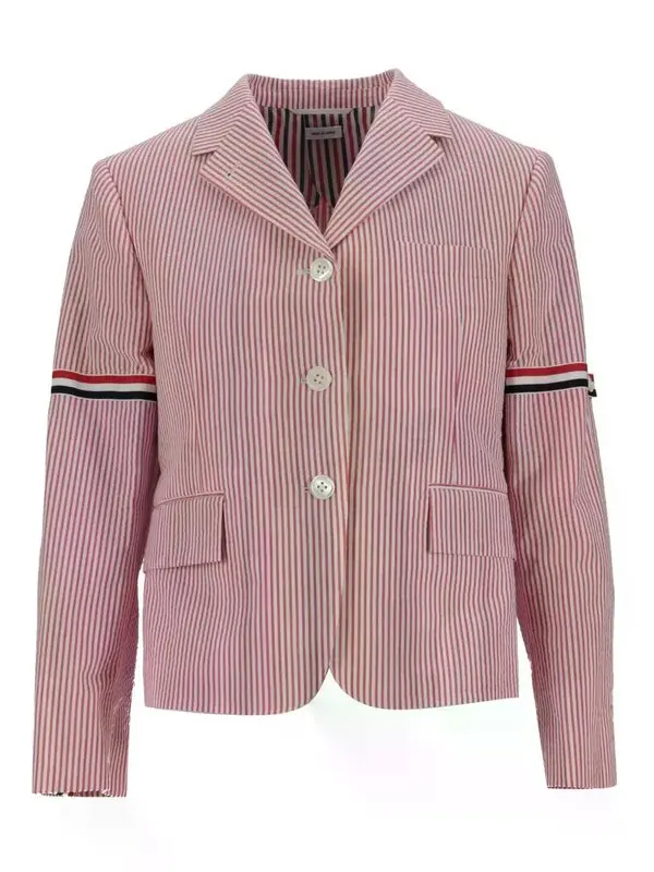 Thom Browne Striped-pattern Blazer - Red