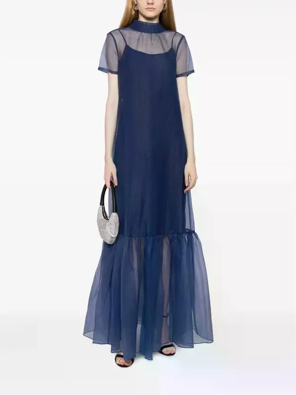 Staud Stauds Calunna Organza Maxi Dress - Blue