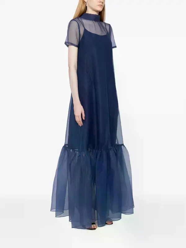 Staud Stauds Calunna Organza Maxi Dress - Blue