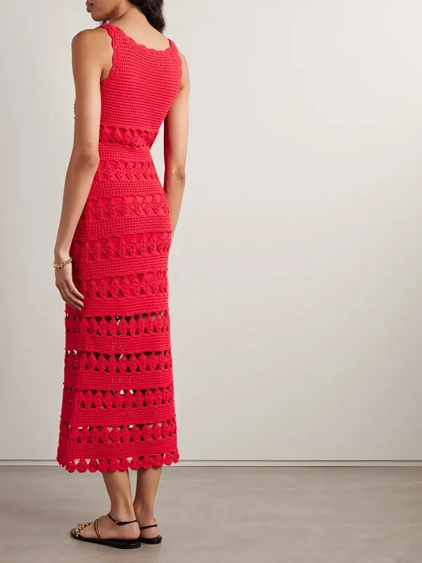 Cara Cara Joan Crocheted Cotton Midi Dress