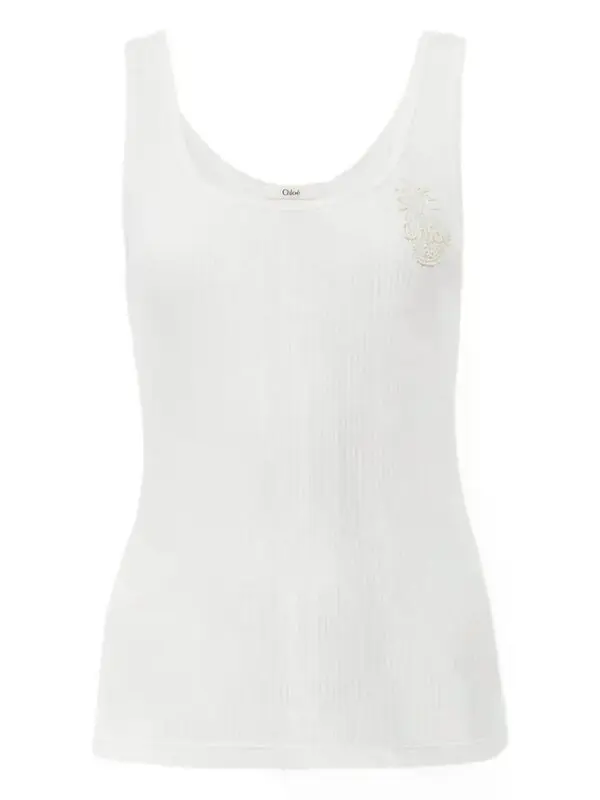 Chloé Broderie Anglaise Cotton Skirt - Neutrals