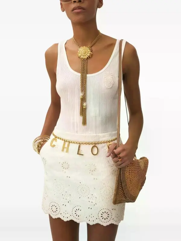 Chloé Broderie Anglaise Cotton Skirt