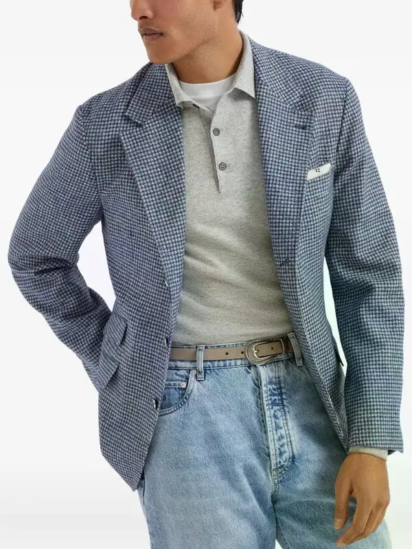 Brunello Cucinelli Long-sleeve Cashmere Polo Shirt - Grey