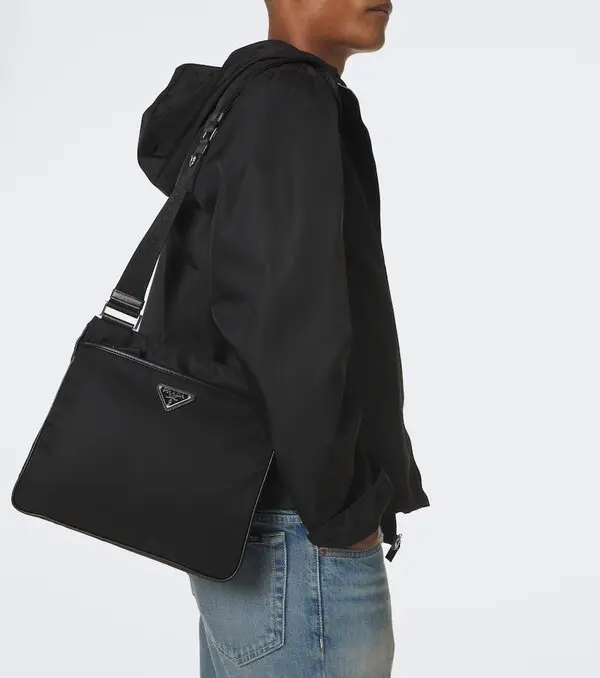 Prada Re-nylon Leather-trimmed Shoulder Bag