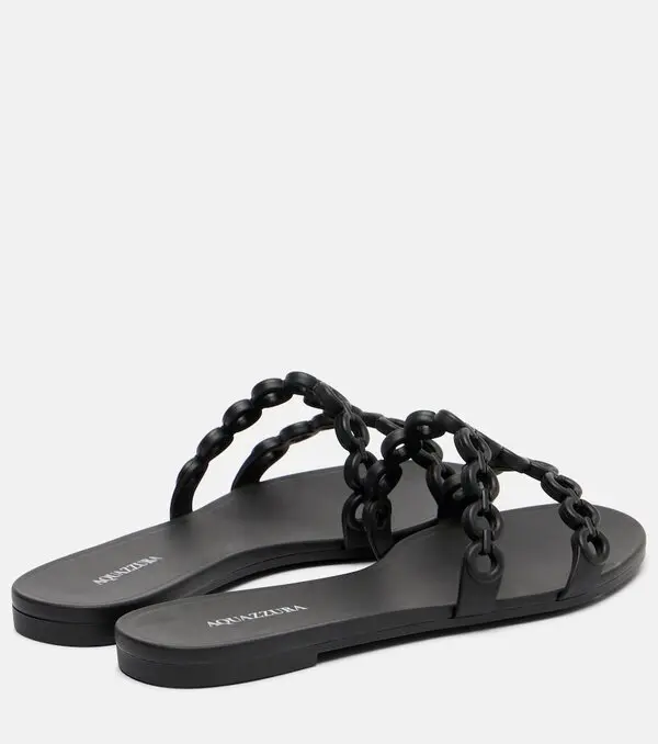 AQUAZZURA Infinity Chain Jelly Sandals - Black