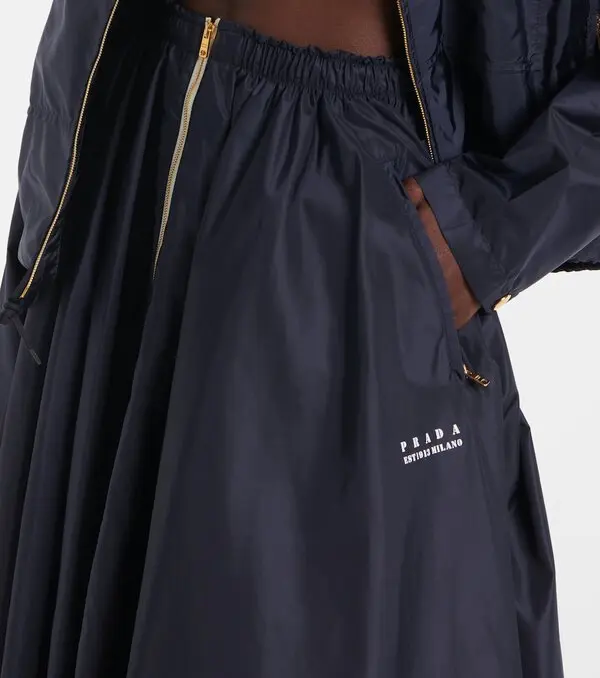 Prada Re-nylon Zip-up Midi Skirt