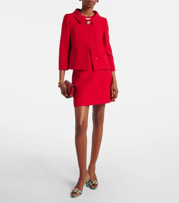 Valentino Garavani Wool And Silk Crepe Couture Miniskirt