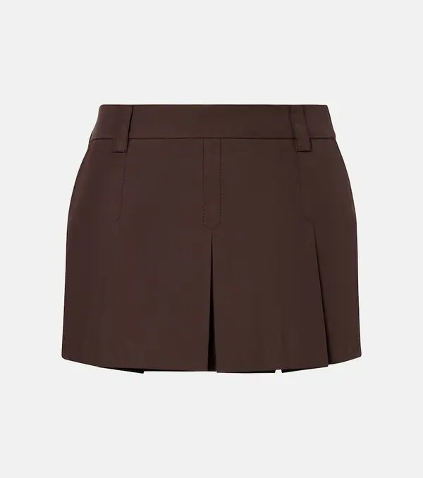 Miu Miu Logo Cotton-blend Mini Skirt