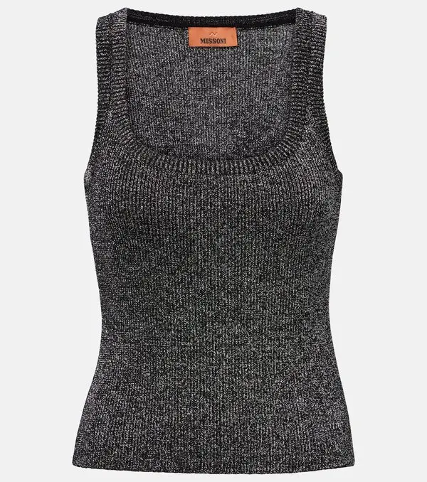 Missoni Metallic Knit Tank Top - Silver
