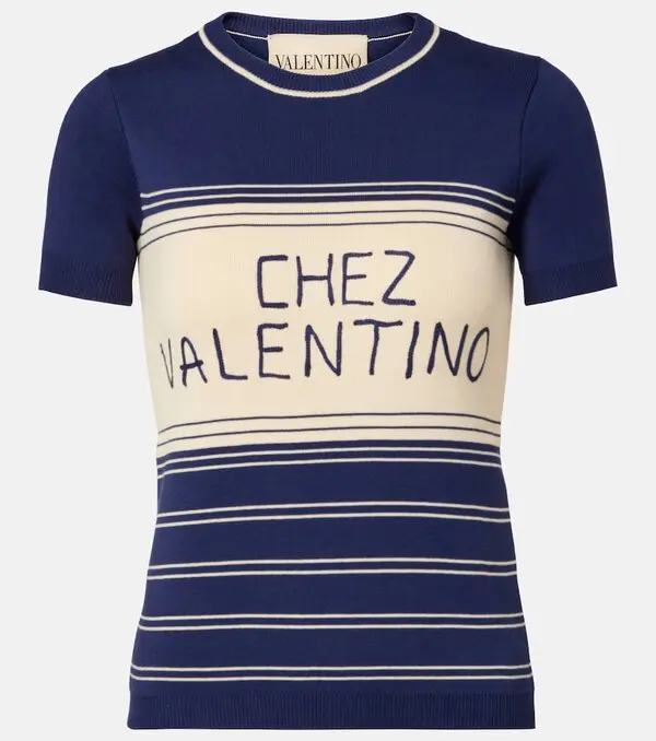 Valentino Garavani Chez Cotton T-shirt - Blue
