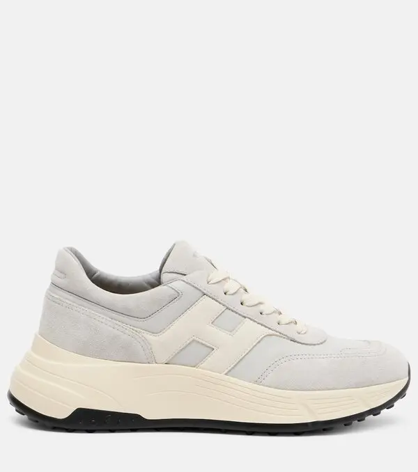 Hogan H669 Suede And Leather Sneakers - Grey