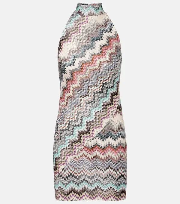 Missoni Zig Zag Embellished Lame Mini Dress - Multicoloured