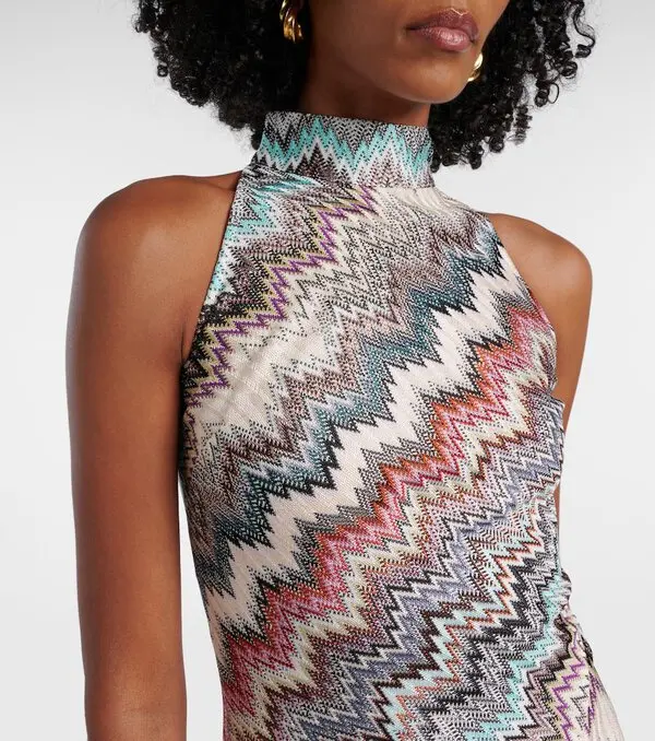 Missoni Zig Zag Embellished Lame Mini Dress
