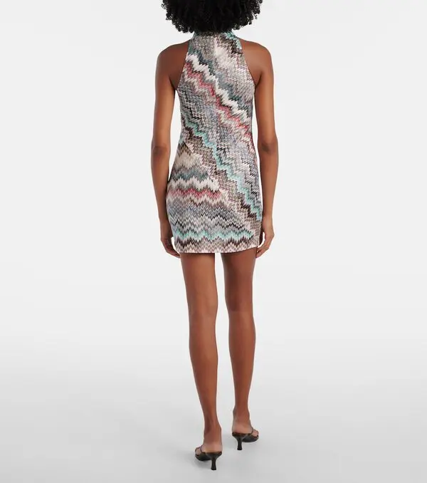 Missoni Zig Zag Embellished Lame Mini Dress