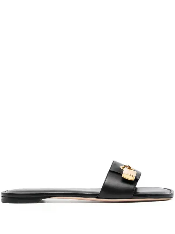 TOM FORD Padlock Slide Sandals - Black
