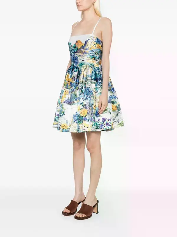 MARY KATRANTZOU Floral Print Spaghetti Strap Dress