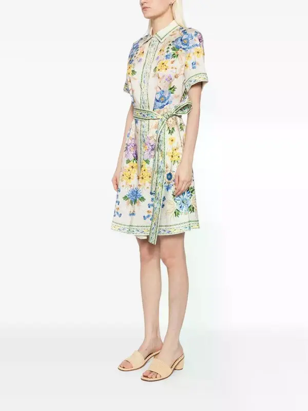 MARY KATRANTZOU Chima Dress With Floral Print And Belt