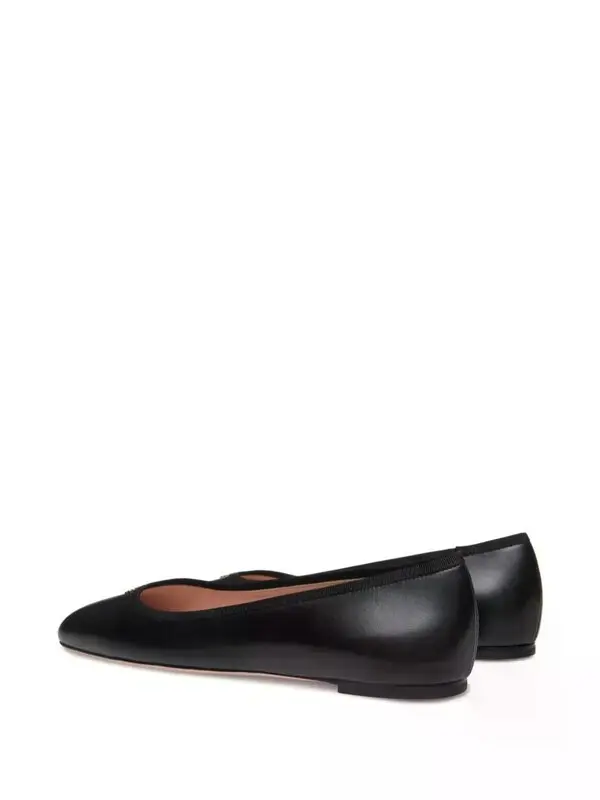 Bally Leather Ballet Flats With Grosgrain Ribbon Trim