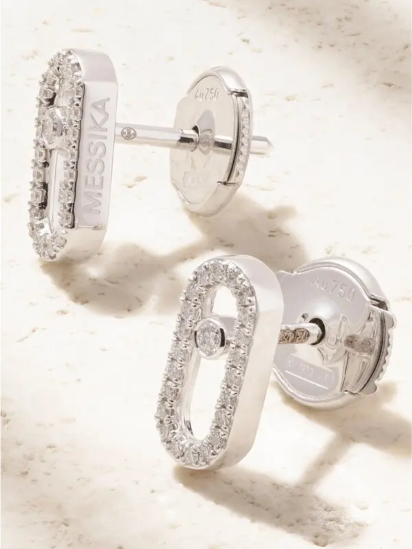 Messika Move Uno 18kt White Gold Diamond Earrings