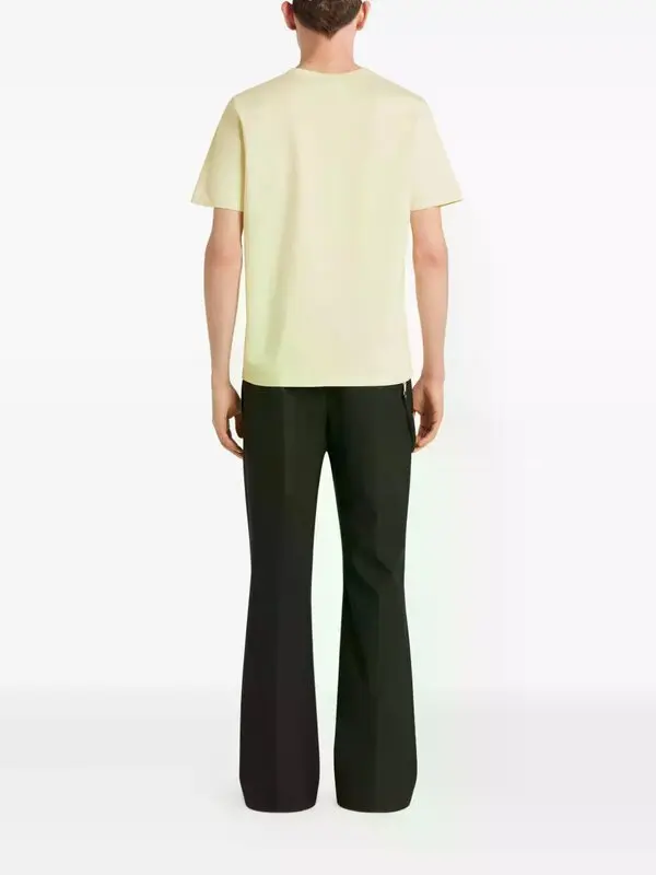 COURREGES Logo-embroidered T-shirt - Yellow