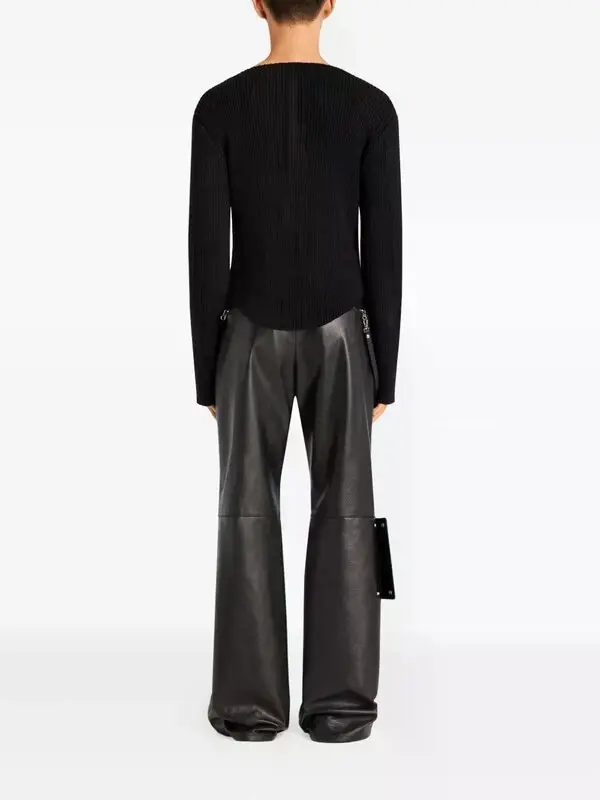 COURREGES Ribbed Slash Neck Sweater