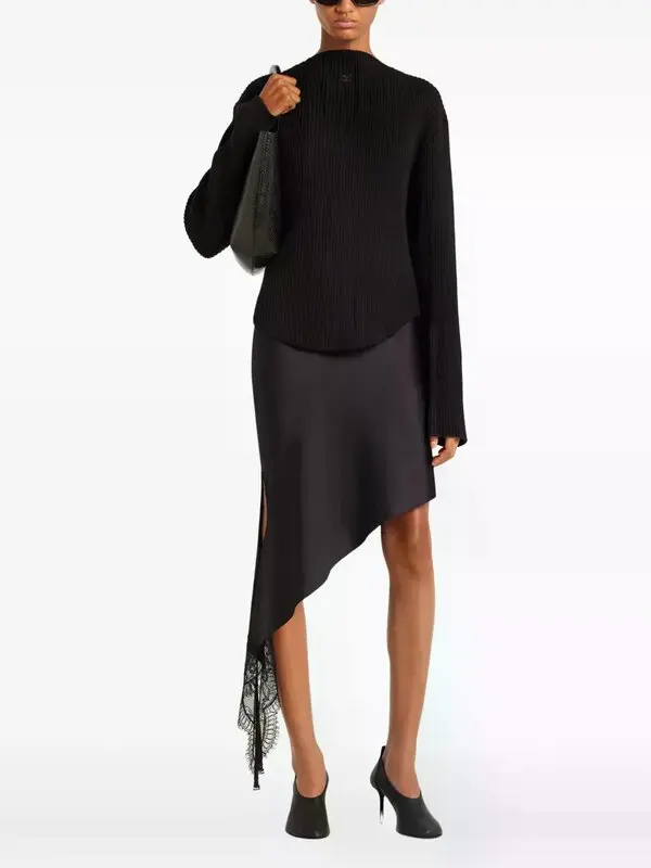 COURREGES Ribbed Slash Neck Sweater