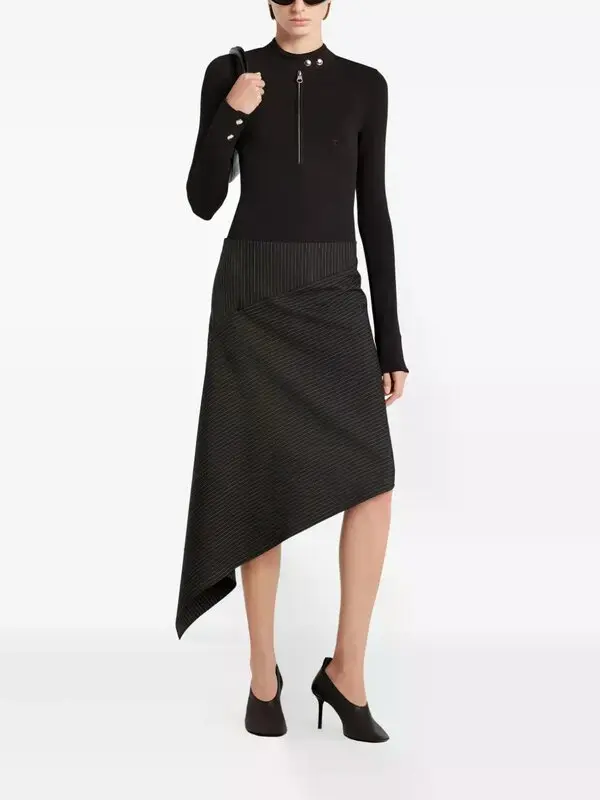 COURREGES Asymmetrical Pinstripe Skirt