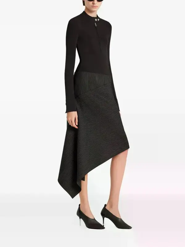 COURREGES Asymmetrical Pinstripe Skirt