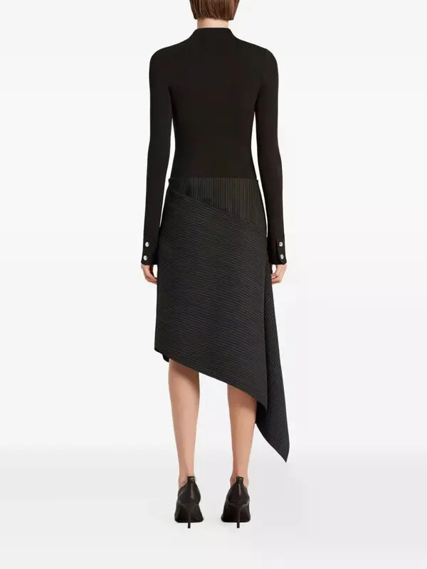 COURREGES Asymmetrical Pinstripe Skirt