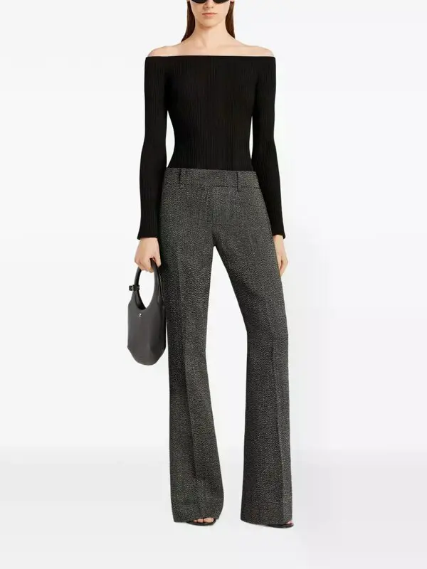COURREGES Off-shoulder Ribbed Top With Embroidered Logo
