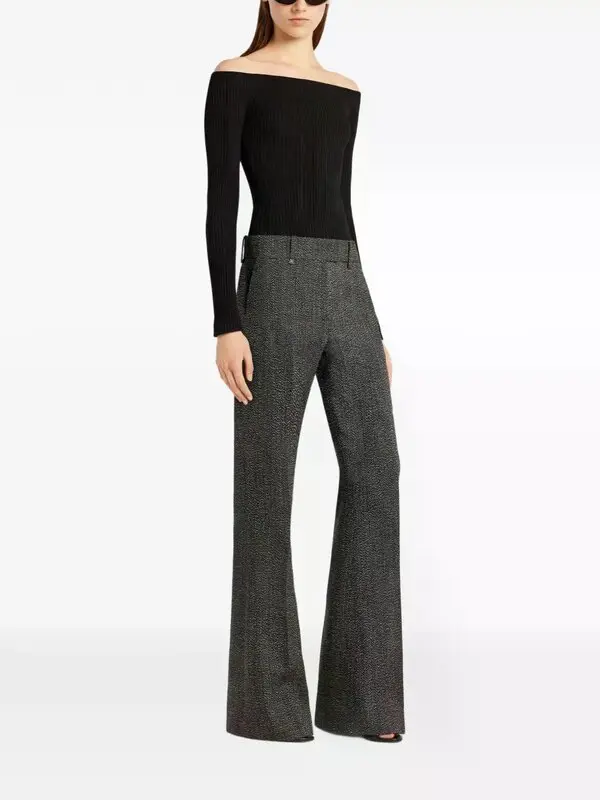 COURREGES Off-shoulder Ribbed Top With Embroidered Logo