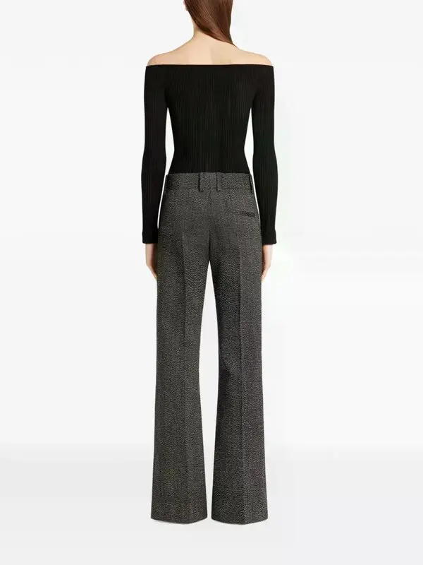 COURREGES Off-shoulder Ribbed Top With Embroidered Logo