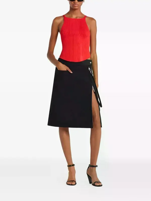 COURREGES Ribbed Halter Top - Red