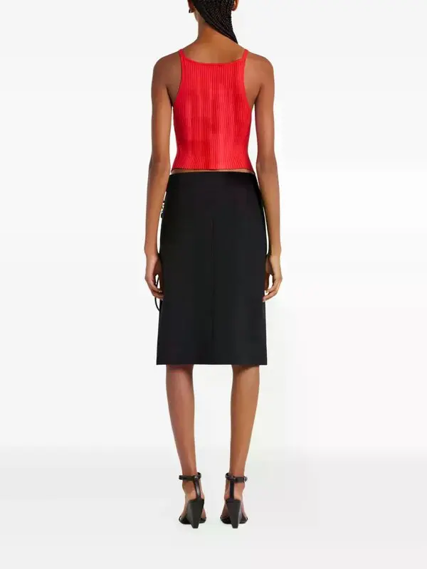 COURREGES Ribbed Halter Top - Red