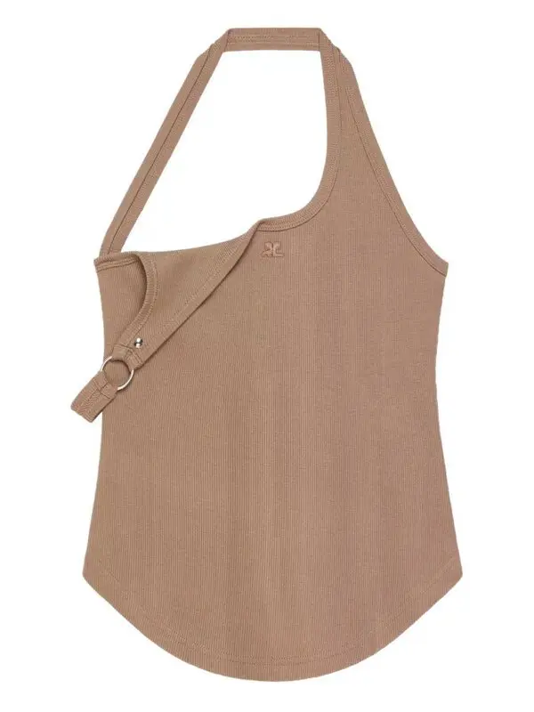 COURREGES Asymmetric Strap Sleeveless Top
