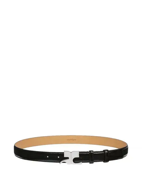COURREGES Buckle Leather Belt - Black