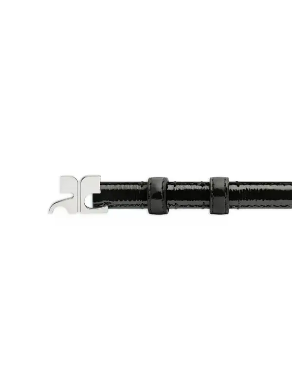 COURREGES Ac Buckle Leather Belt - Black