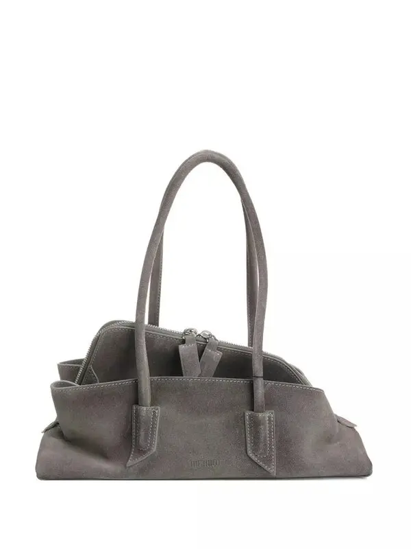 Attico La Passeggiata Suede Shoulder Bag - Grey