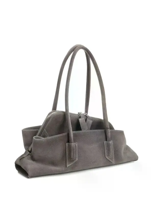 Attico La Passeggiata Suede Shoulder Bag - Grey