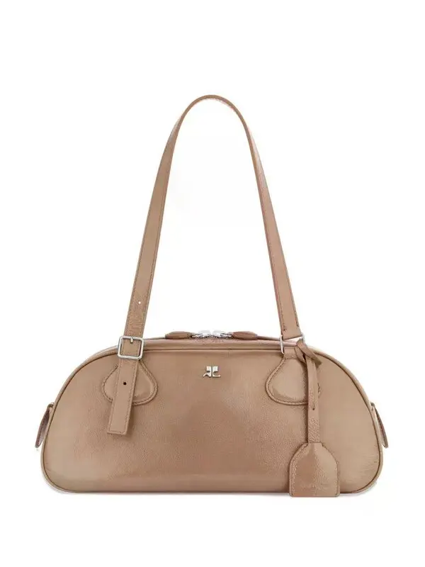 COURREGES Medium Friday Leather Shoulder Bag - Neutrals