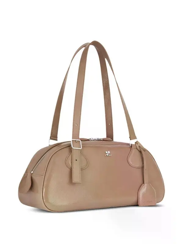 COURREGES Medium Friday Leather Shoulder Bag - Neutrals