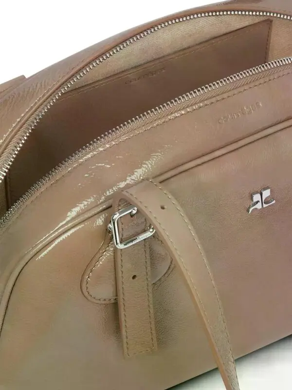COURREGES Medium Friday Leather Shoulder Bag - Neutrals