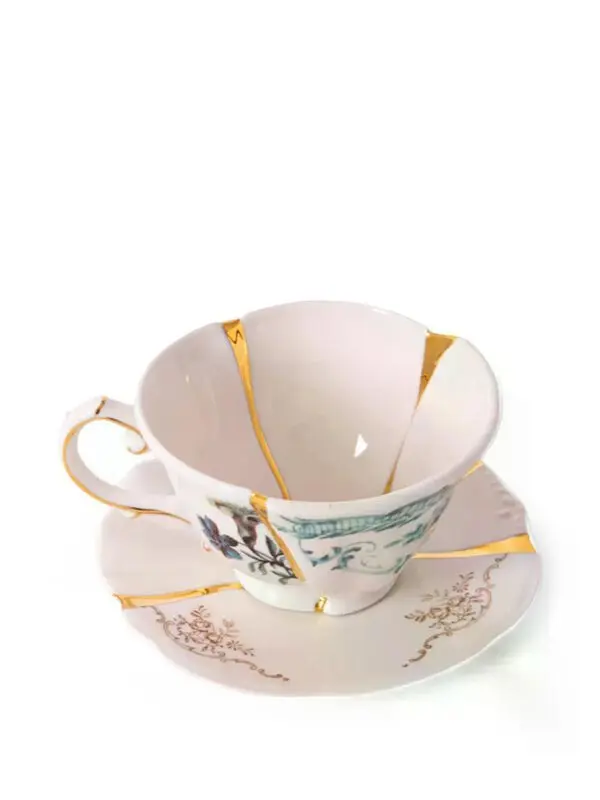 SELETTI Kintsugi #3 Tea Cup Set - White